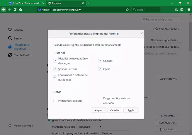 Firefox 60 - Likhetho tsa lekunutu tsa nalane 3