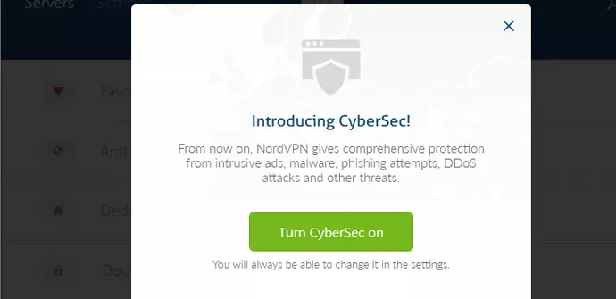 CyberSec, новый инструмент NordVPN