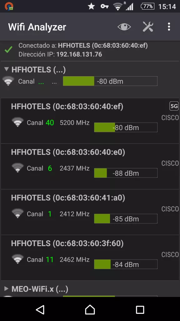 HF Ipanema Park WiFi analizatorius