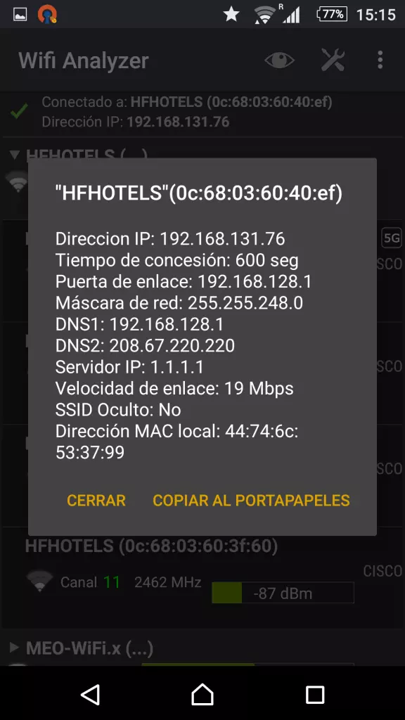 HF Ipanema Park WiFi analizatorius