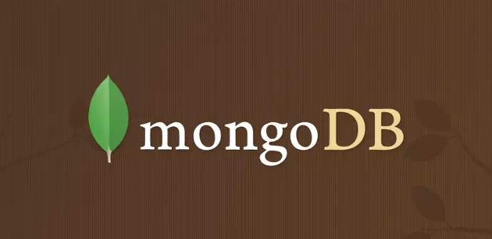 棕色背景上的 MongoDB