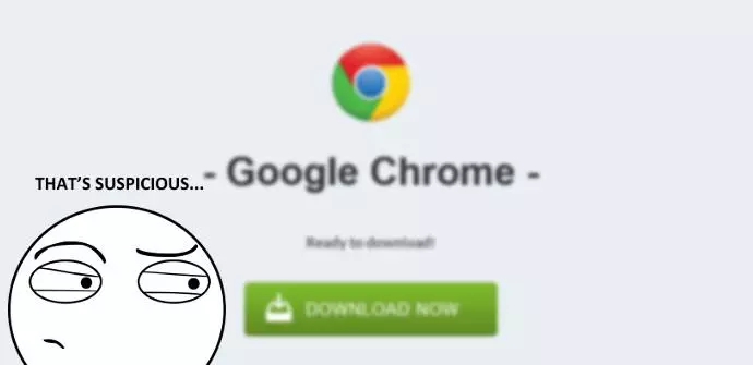 Įtartinas „Google Chrome“ atsisiuntimas