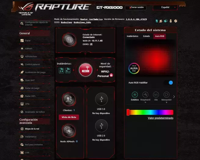 ASUS ROG Rapture GT-AX6000: Pagtuki sa WiFi 6 router ug 2.5G port 177_131