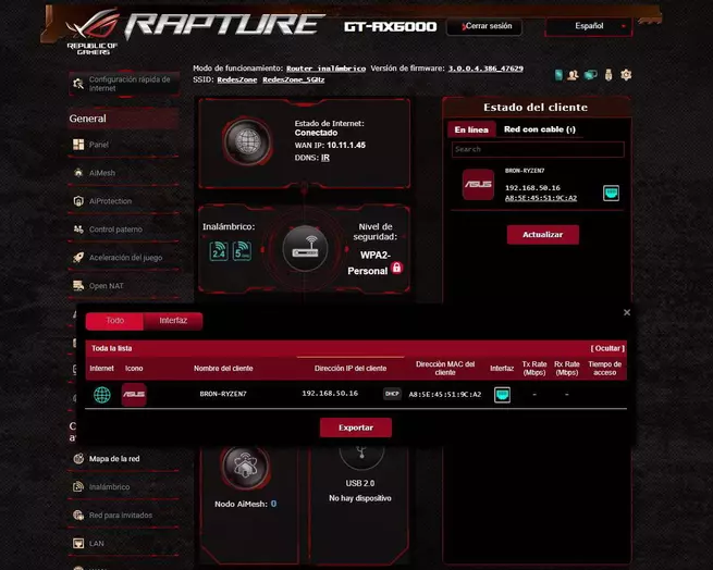 ASUS ROG Rapture GT-AX6000: „WiFi 6“ maršrutizatoriaus ir 2,5G prievadų analizė 177_134