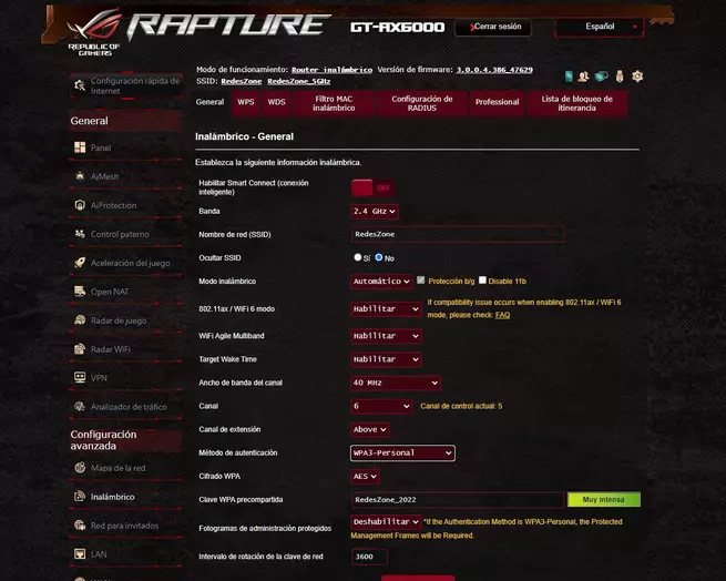 ASUS ROG Rapture GT-AX6000: Pagtuki sa WiFi 6 router ug 2.5G port 177_136