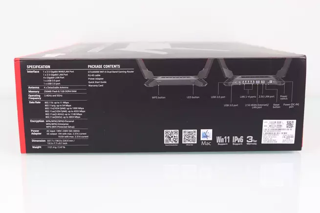 Lateral dret de la caixa del router ASUS GT-AX6000
