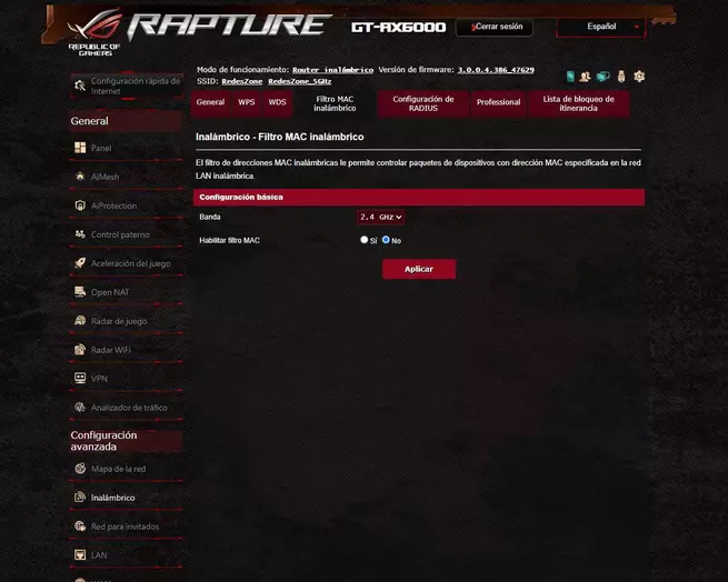 ASUS ROG Rapture GT-AX6000: Pagtuki sa WiFi 6 router ug 2.5G port 177_140