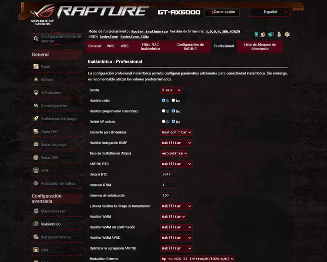 ASUS ROG Rapture GT-AX6000: „WiFi 6“ maršrutizatoriaus ir 2,5G prievadų analizė 177_144