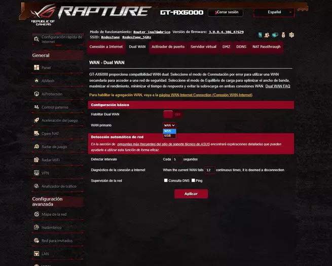 ASUS ROG Rapture GT-AX6000: Pagtuki sa WiFi 6 router ug 2.5G port 177_159