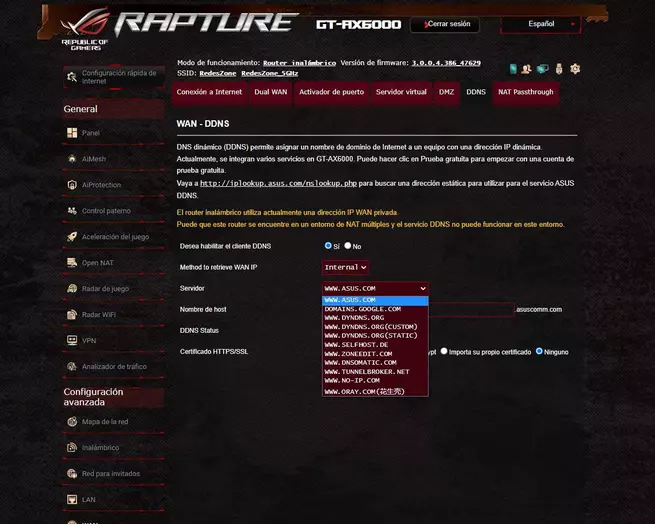 ASUS ROG Rapture GT-AX6000: Pagtuki sa WiFi 6 router ug 2.5G port 177_163
