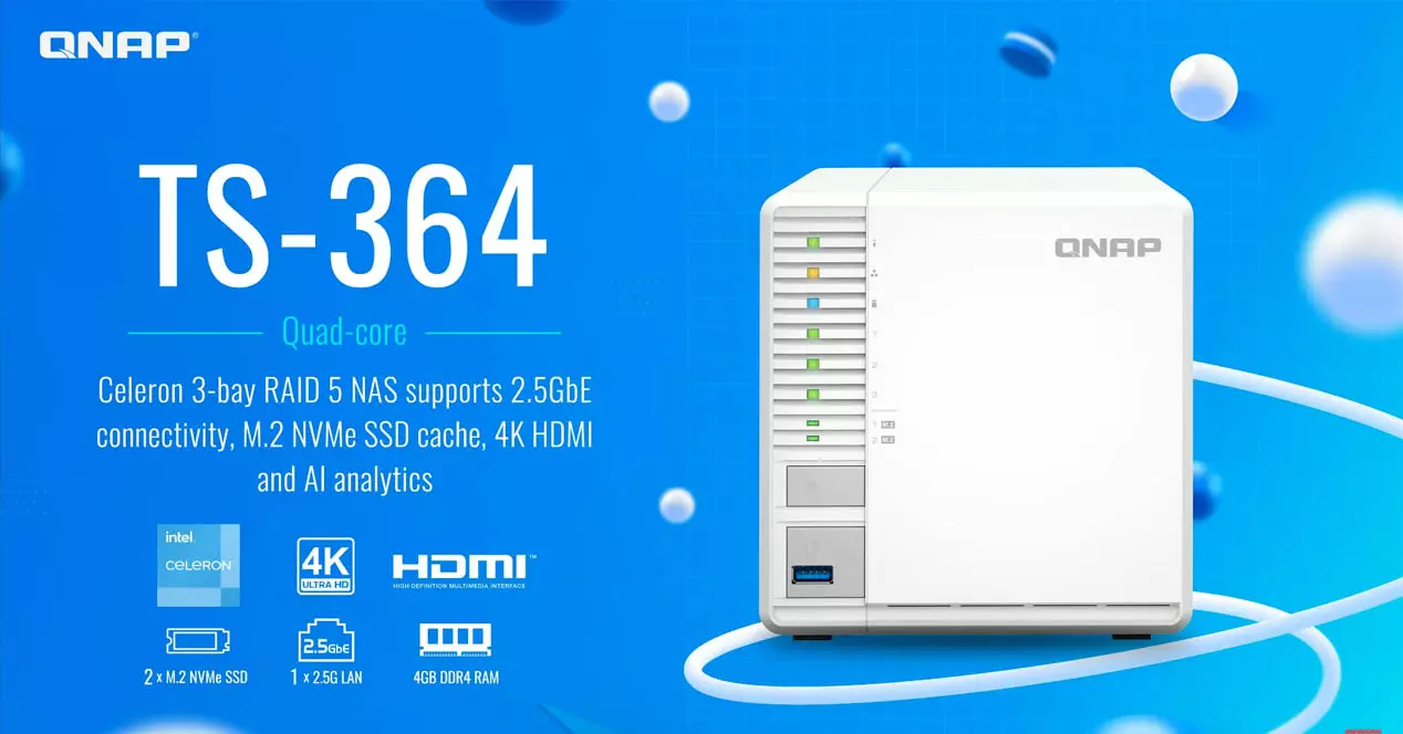 QNAP TS-364: اس 3-bay NAS سرور کی خصوصیات 18540_1