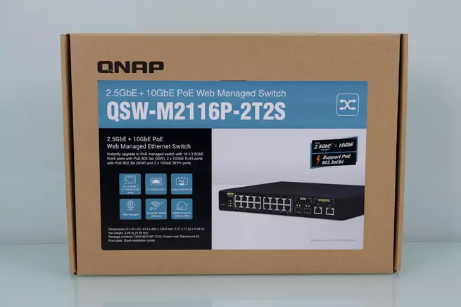 QNAP QSW-M2116P-2T2S කළමනාකරණය කරන ලද ස්විච් පෙට්ටි ඉදිරිපස