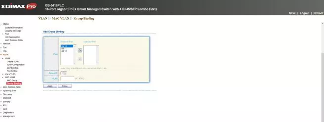 VLAN's configureren via MAC in de Edimax GS-5416PLC-switch - 20435_11