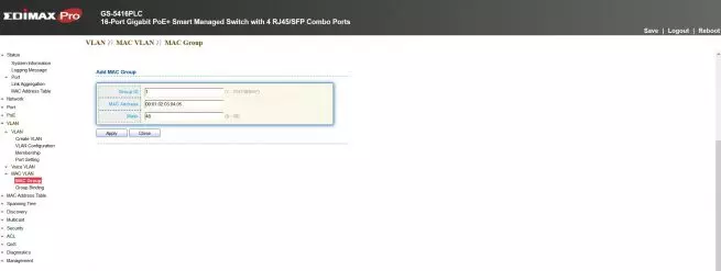 በ Edimax GS-5416PLC ማብሪያ / ማጥፊያ ውስጥ VLAN ን በ MAC እንዴት ማዋቀር እንደሚቻል - 20435_5