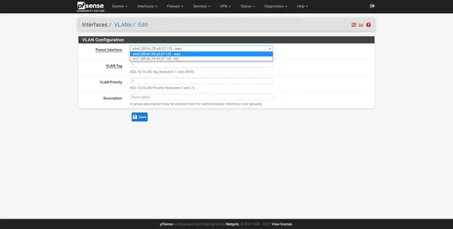 Giunsa ang pag-configure sa pfSense Internet, VLAN, DHCP, DNS ug NAT 20521_14