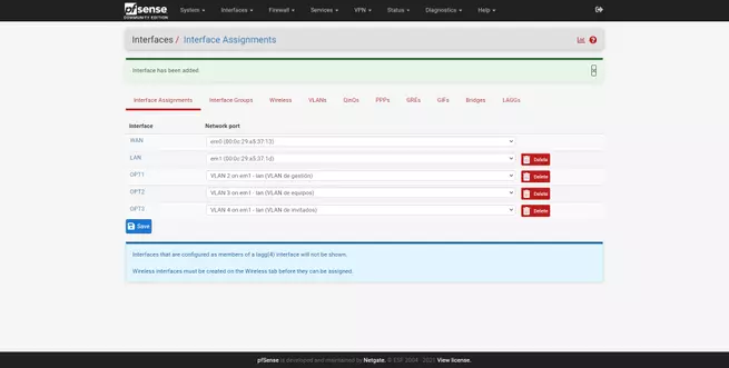 Mokhoa oa ho lokisa pfSense Internet, VLANs, DHCP, DNS le NAT 20521_22