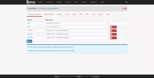 Mokhoa oa ho lokisa pfSense Internet, VLANs, DHCP, DNS le NAT 20521_3