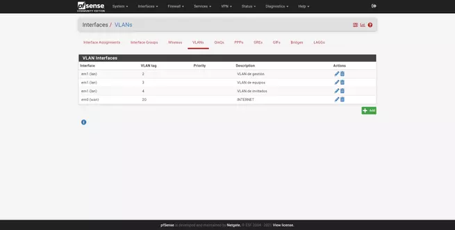 Giunsa ang pag-configure sa pfSense Internet, VLAN, DHCP, DNS ug NAT 20521_6