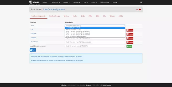 Mokhoa oa ho lokisa pfSense Internet, VLANs, DHCP, DNS le NAT 20521_7