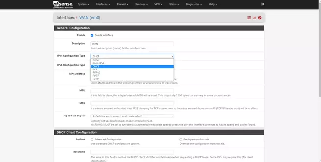 Giunsa ang pag-configure sa pfSense Internet, VLAN, DHCP, DNS ug NAT 20521_9