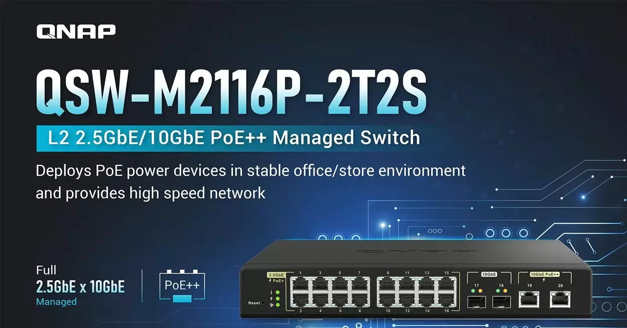 QNAP QSW-M2116P-2T2S: Удирдлагатай шилжүүлэгч ба олон гигабит PoE портууд 20748_1