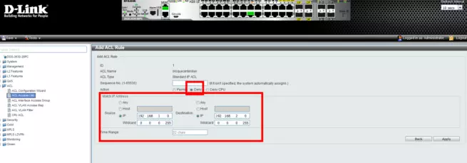 Ngoko unako ukuqwalasela ii-ACLs kwi-D-Link DGS-3630-28PC - 21149_6