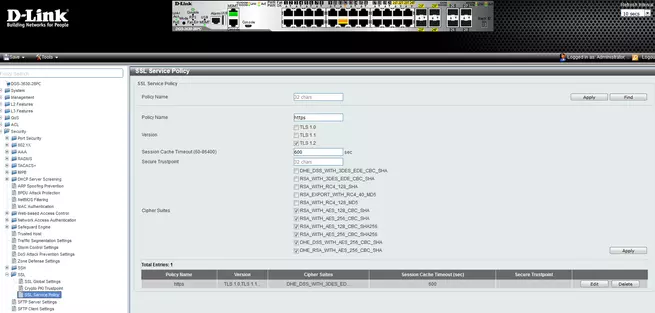 Configurar a administración de D-Link DGS-3630-28PC vía Web, Telnet e SSH - 21158_15