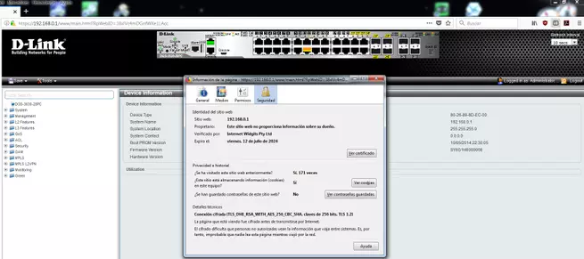 Configurar a administración de D-Link DGS-3630-28PC vía Web, Telnet e SSH - 21158_16