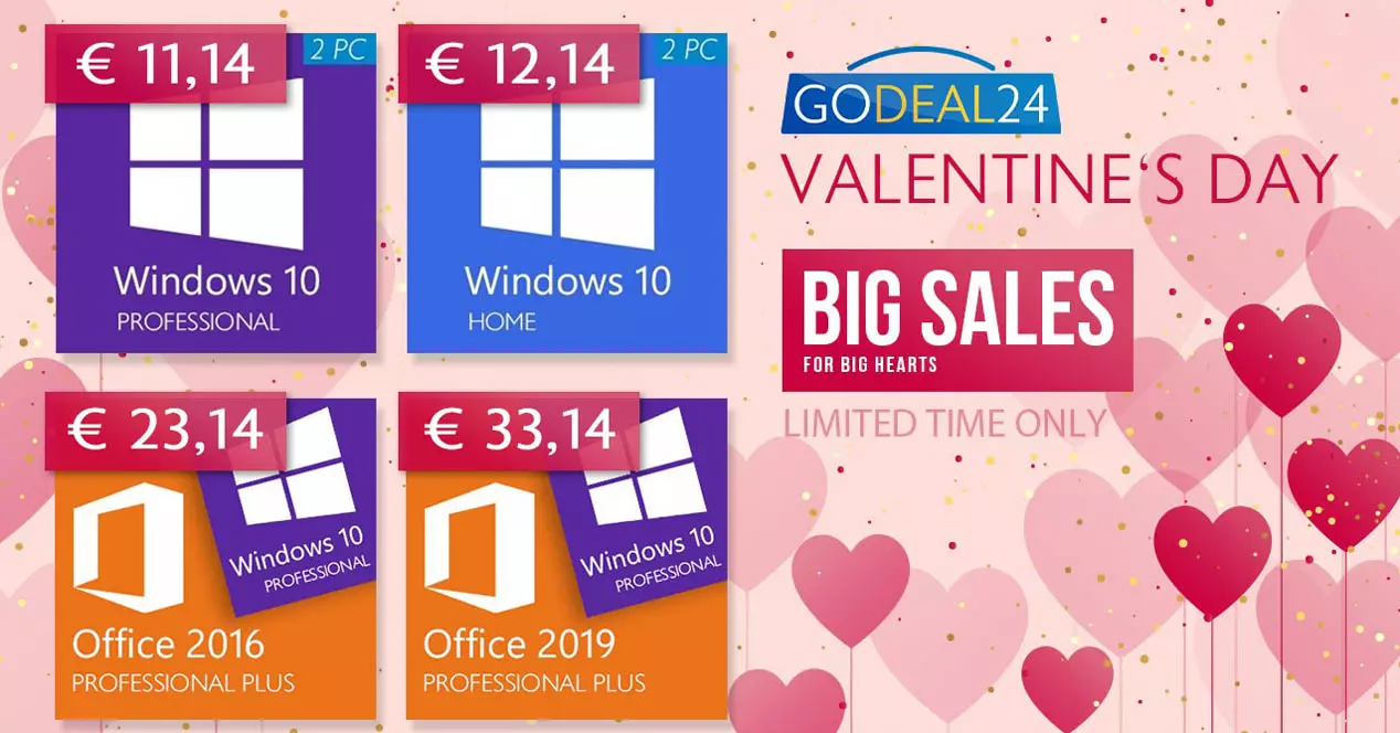 Прапановы ліцэнзій Windows і Office на GoDeal24 да Дня святога Валянціна 21399_1