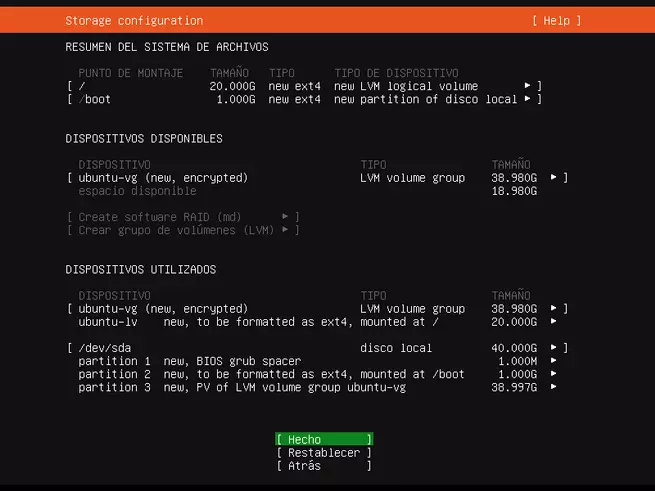 Paano i-install ang Ubuntu Server na may disk encryption at setup 21933_17