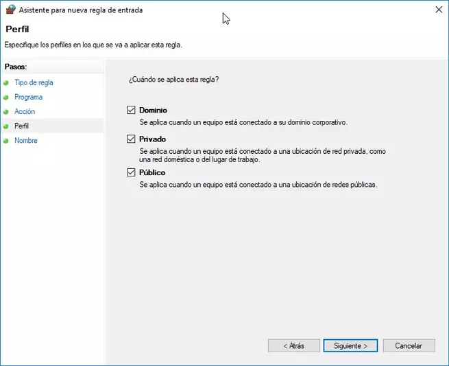 Sida loo habeeyo Windows 10 firewall-ka si uu si badbaado leh u baadho 22808_16