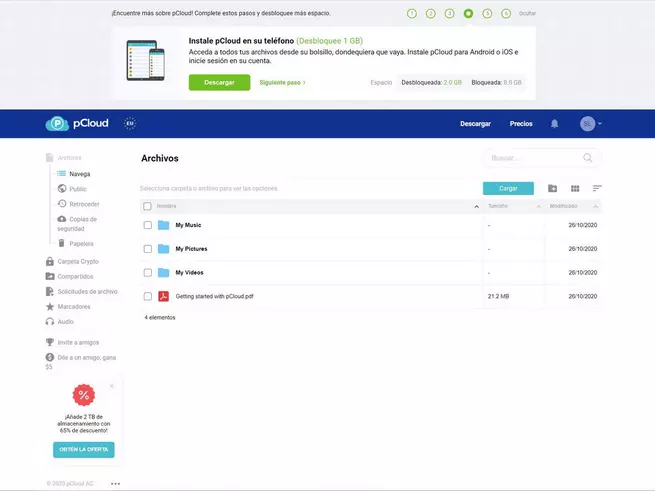 Revisão do armazenamento em nuvem pCloud: opções, velocidade e preço 23469_18