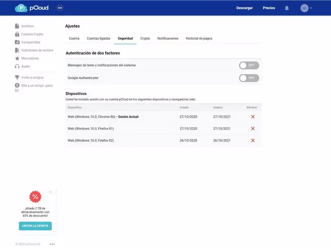 Revisão do armazenamento em nuvem pCloud: opções, velocidade e preço 23469_43