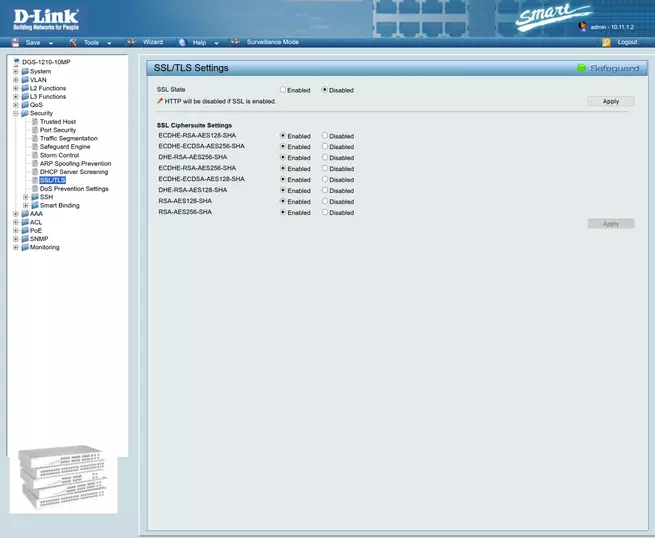 D-Link DGS-1210-10MP: Iloiloga o lenei Gigabit PoE + ma le kili 23494_100