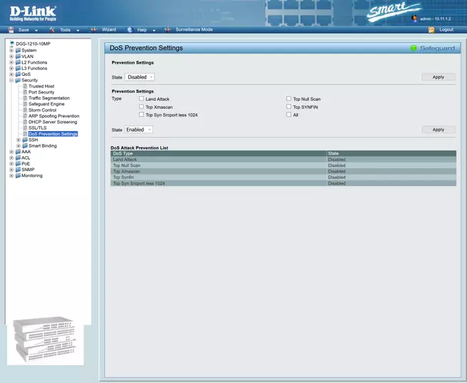 D-Link DGS-1210-10MP: Iloiloga o lenei Gigabit PoE + ma le kili 23494_101