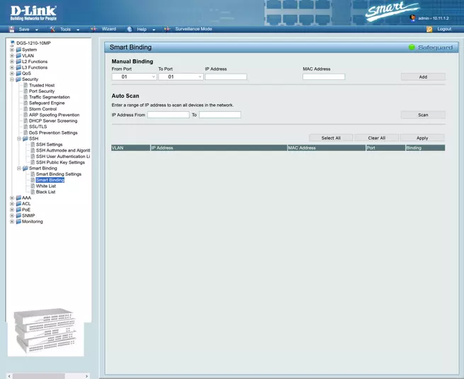 D-Link DGS-1210-10MP: Dib u eegista Gigabit PoE+ iyo beddelka bilaa faneedka 23494_107