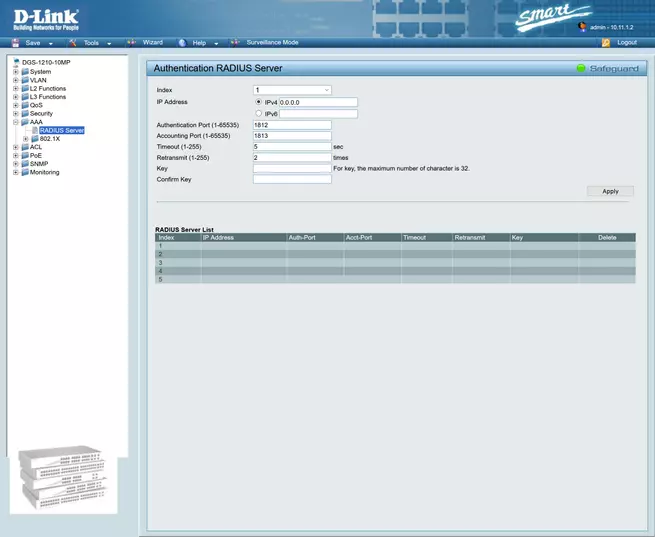 D-Link DGS-1210-10MP: Iloiloga o lenei Gigabit PoE + ma le kili 23494_110