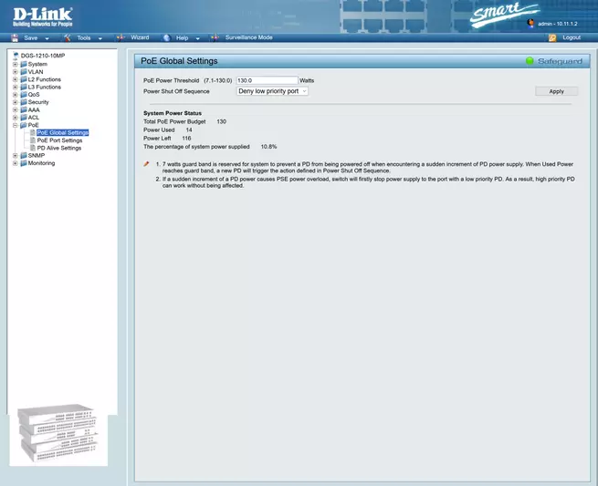 D-Link DGS-1210-10MP: Iloiloga o lenei Gigabit PoE + ma le kili 23494_118
