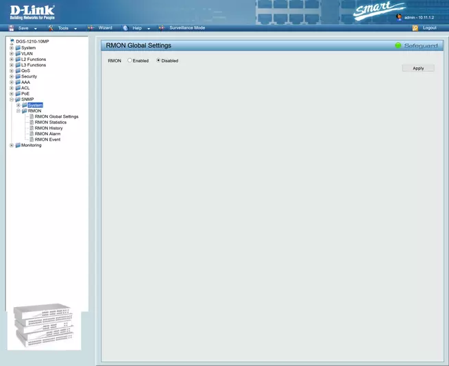 D-Link DGS-1210-10MP: Iloiloga o lenei Gigabit PoE + ma le kili 23494_128