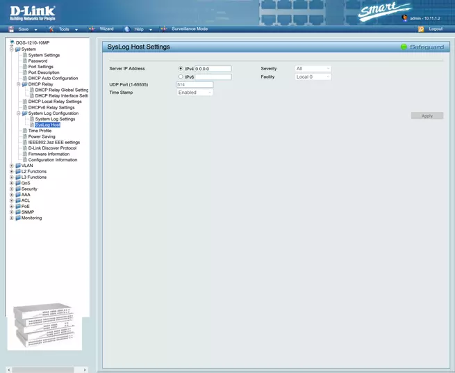 D-Link DGS-1210-10MP: Dib u eegista Gigabit PoE+ iyo beddelka bilaa faneedka 23494_47