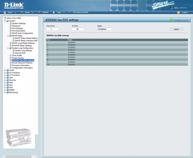 D-Link DGS-1210-10MP: Iloiloga o lenei Gigabit PoE + ma le kili 23494_50