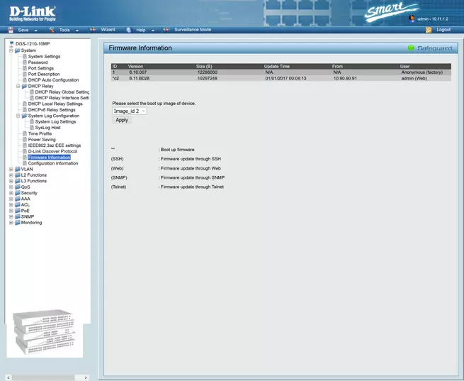 D-Link DGS-1210-10MP: Iloiloga o lenei Gigabit PoE + ma le kili 23494_53