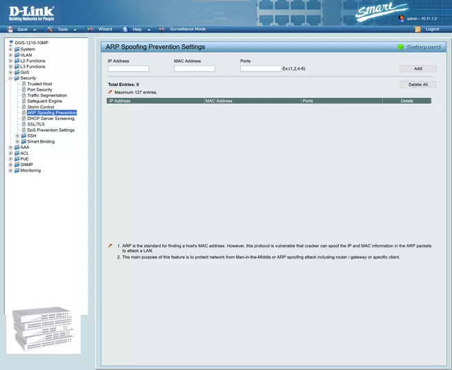 D-Link DGS-1210-10MP: Iloiloga o lenei Gigabit PoE + ma le kili 23494_98