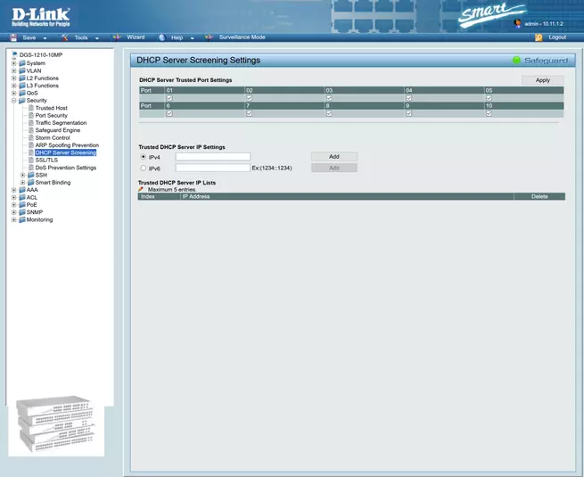 D-Link DGS-1210-10MP: Iloiloga o lenei Gigabit PoE + ma le kili 23494_99