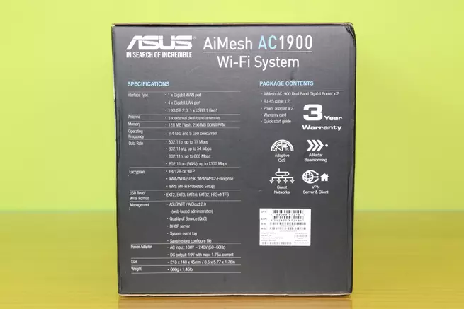 Тарафи чапи системаи ASUS RT-AC67U Mesh Wi-Fi