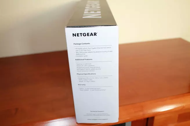 NETGEAR GC110P которуштуруу кутусунун тарабы