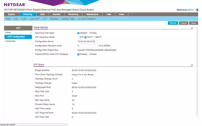 NETGEAR GC110P: Analysis switch 8 port Gigabit PoE, SFP at Cloud 23917_48