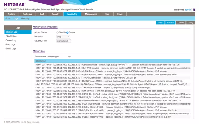 NETGEAR GC110P: Analysis switch 8 port Gigabit PoE, SFP at Cloud 23917_61