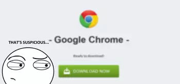 Seachain fógraí chun Google Chrome a íoslódáil, féadfaidh siad do ríomhaire a chur i mbaol