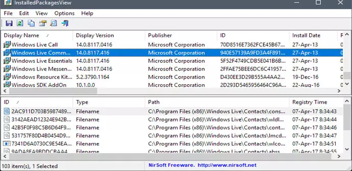 InstalledPackagesView를 사용하여 Windows에 설치된 프로그램 제어